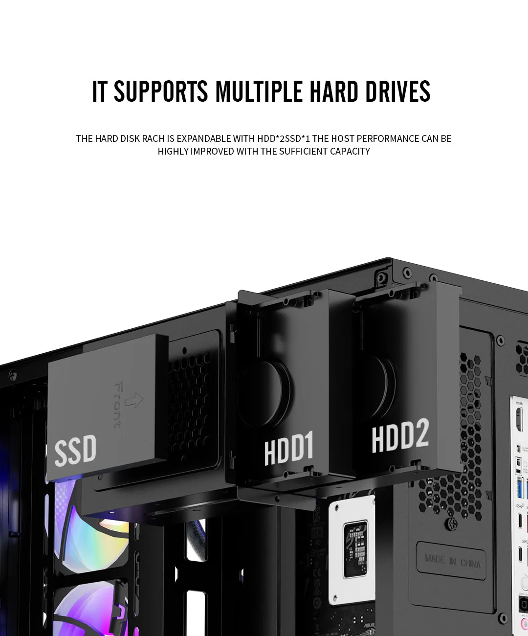 1stPlayer Megaview MV8-TP ATX Tempered Glass Gaming Case - Black ...