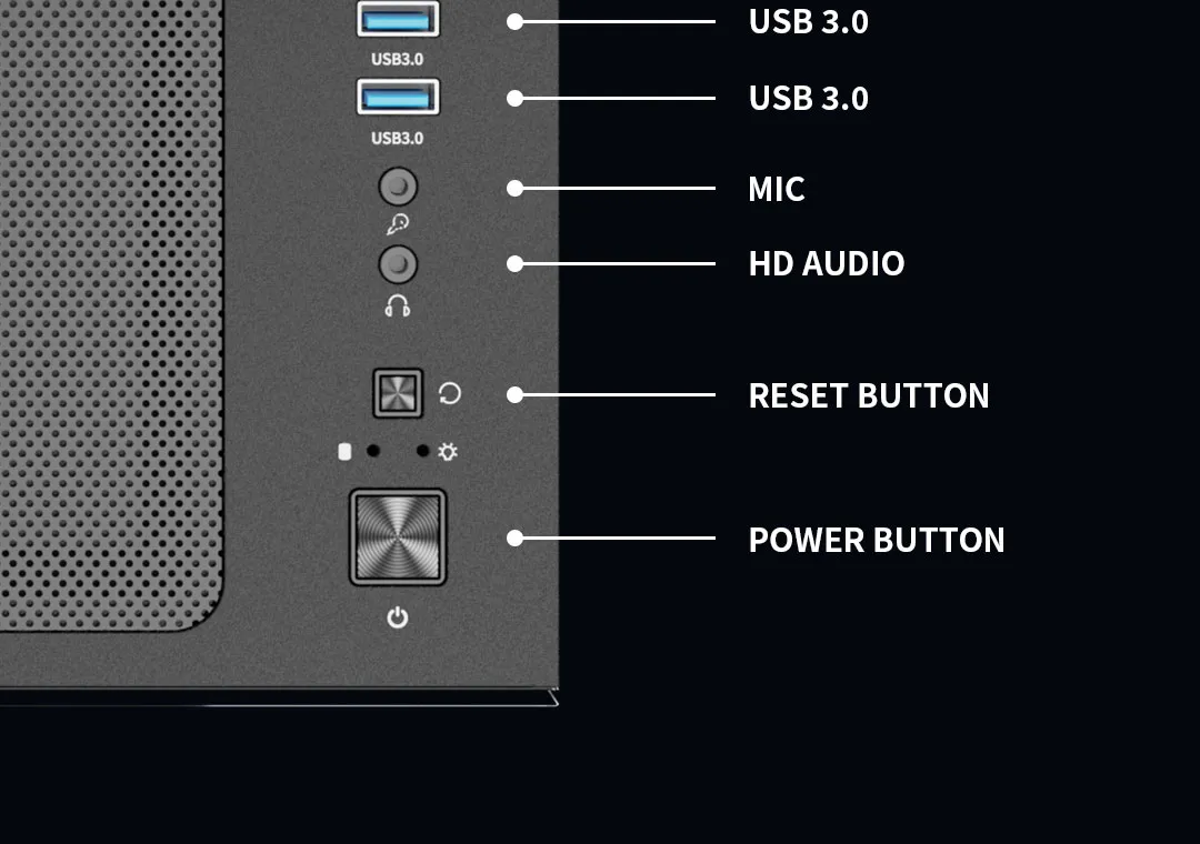 1stPlayer Megaview MV8-TP ATX Tempered Glass Gaming Case - Black ...